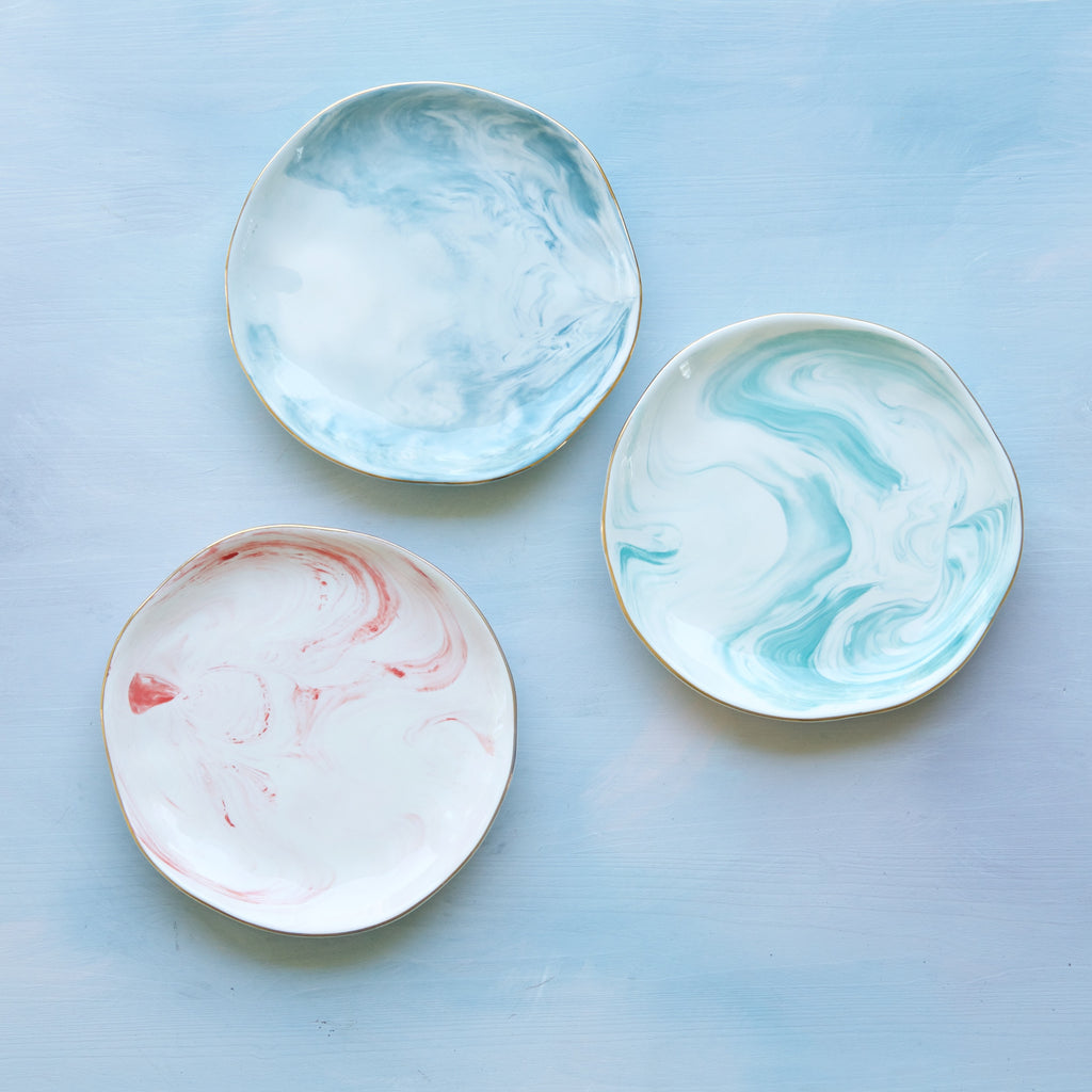 Decorative Marbled Plates – Succulent Bar